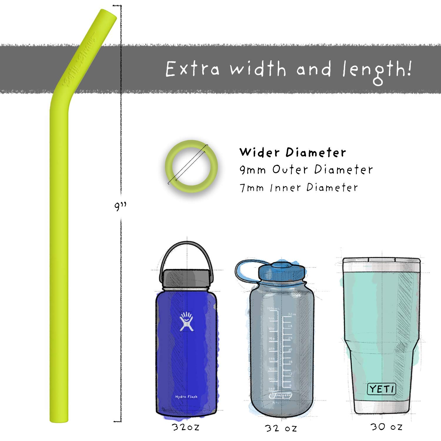 Replacement Straws for Tumblers - Size Guide - Softy Straws - Reusable ...
